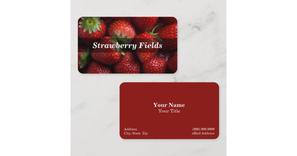 Strawberry business card | Zazzle