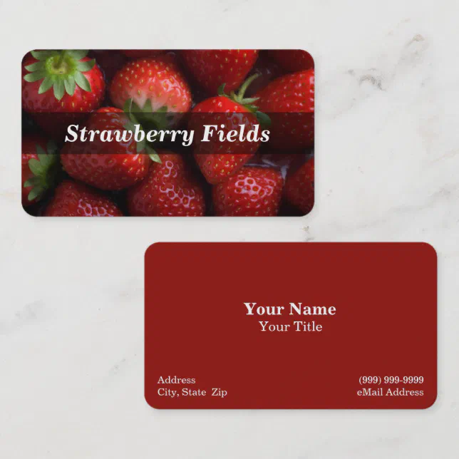 Strawberry business card | Zazzle