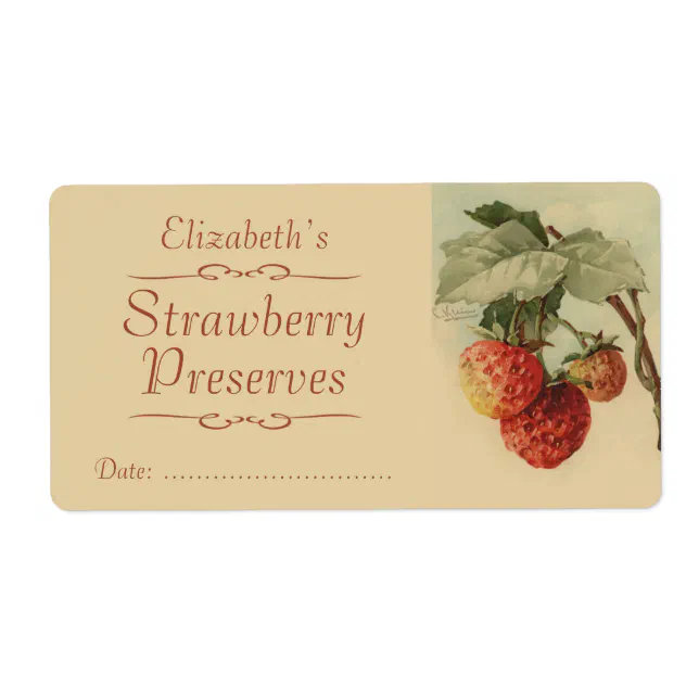 Strawberry Canning label | Zazzle