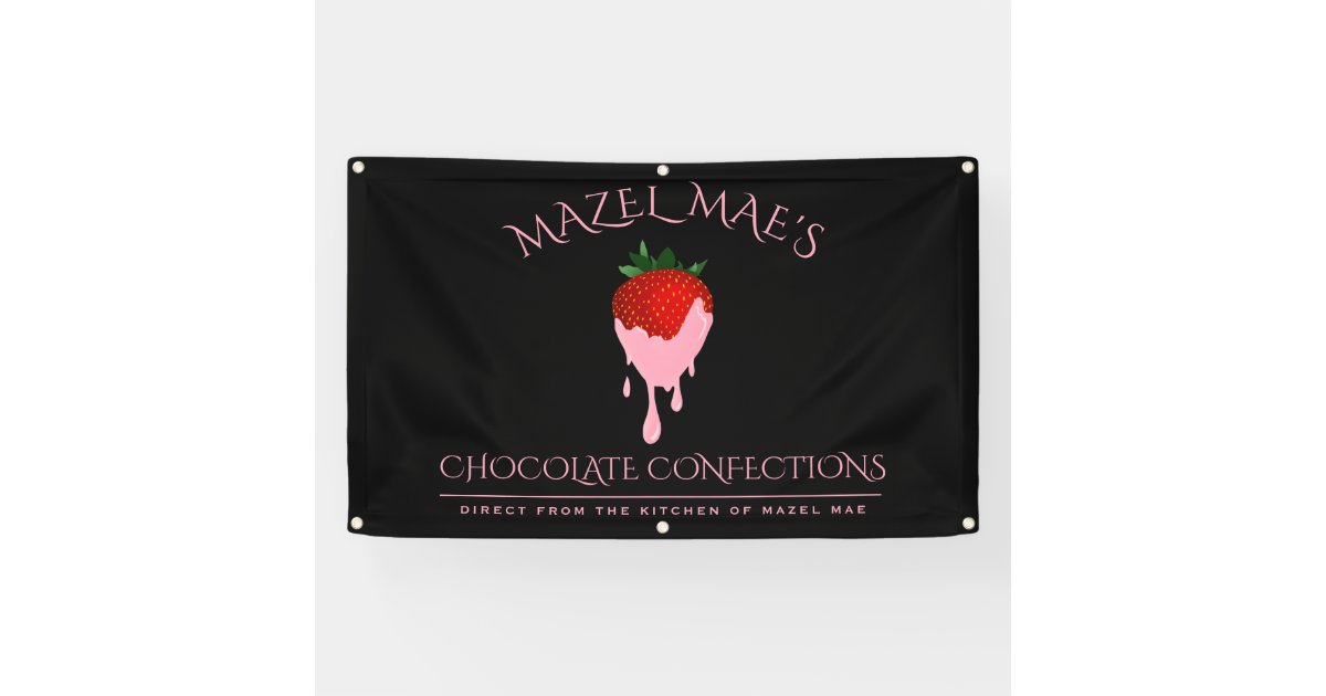 Strawberry Chocolate Covered Strawberry Banner | Zazzle