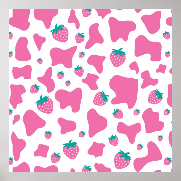 Strawberry Cow Poster | Zazzle