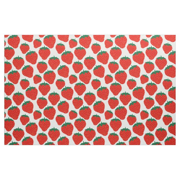 Sweet Pink Strawberry Seamless Pattern Fabric | Zazzle.com