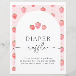 Strawberry Diaper Raffle Sign | Zazzle