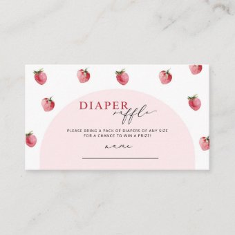 Strawberry diaper raffle ticket enclosure card | Zazzle