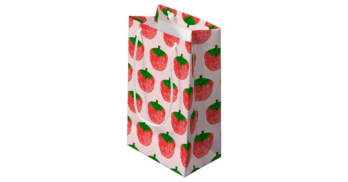 Strawberry Drawing Small Gift Bag | Zazzle