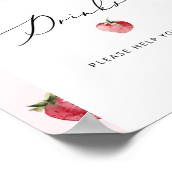 Strawberry drinks please help yourself poster | Zazzle