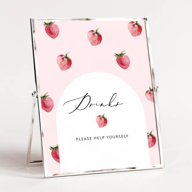 Strawberry drinks please help yourself poster | Zazzle