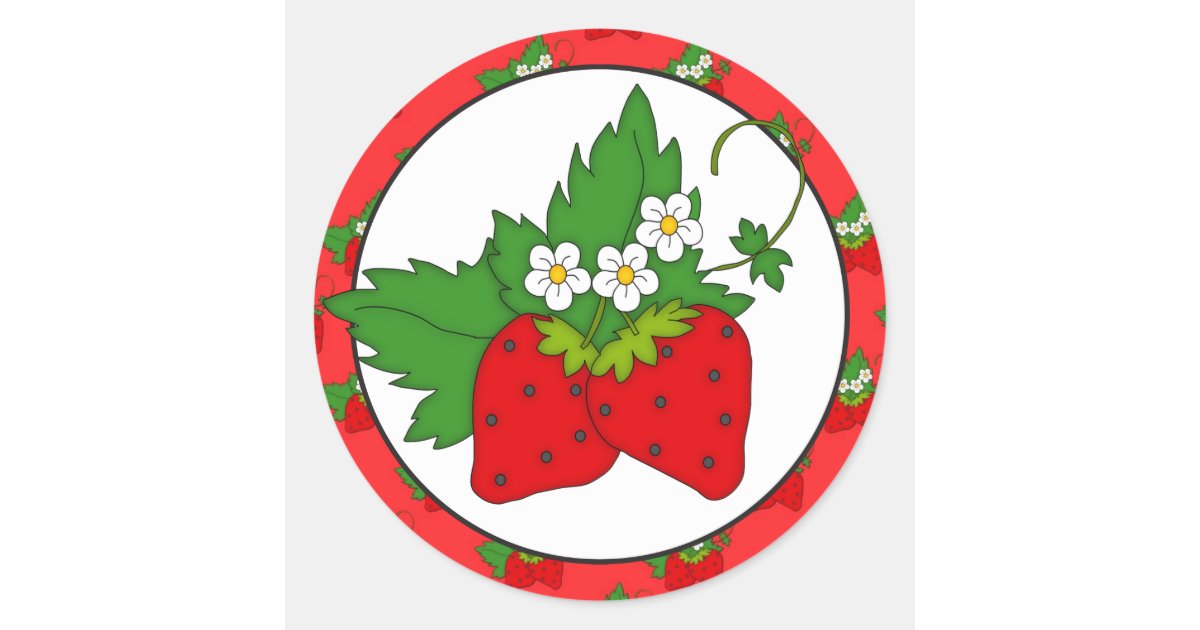 Strawberry Fruit cartoon fun sticker | Zazzle