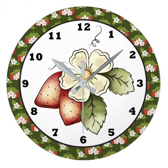 Strawberry Fruit Kitchen wall clock | Zazzle.com