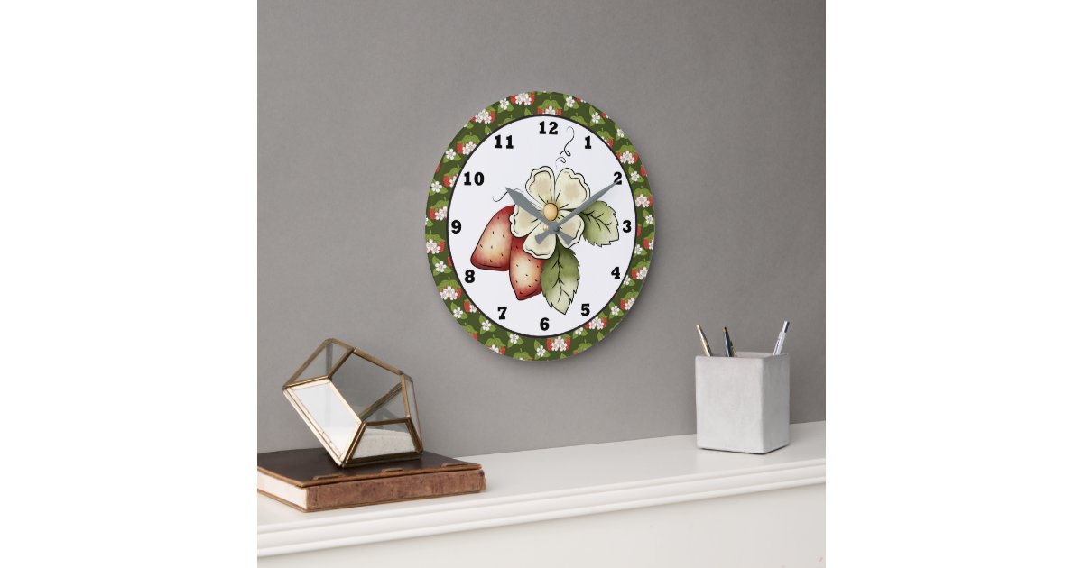 Strawberry Fruit Kitchen wall clock | Zazzle