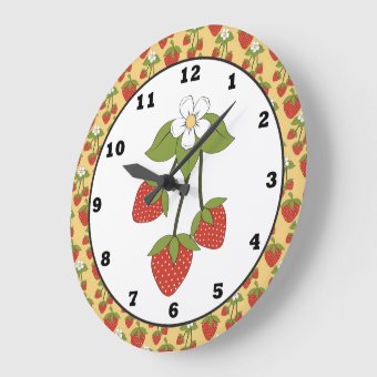 Strawberry Fruit Kitchen wall clock | Zazzle