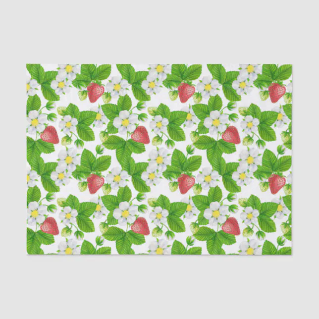 Strawberry garden tissue paper | Zazzle