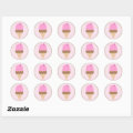 Strawberry Ice Cream Cone Classic Round Sticker | Zazzle