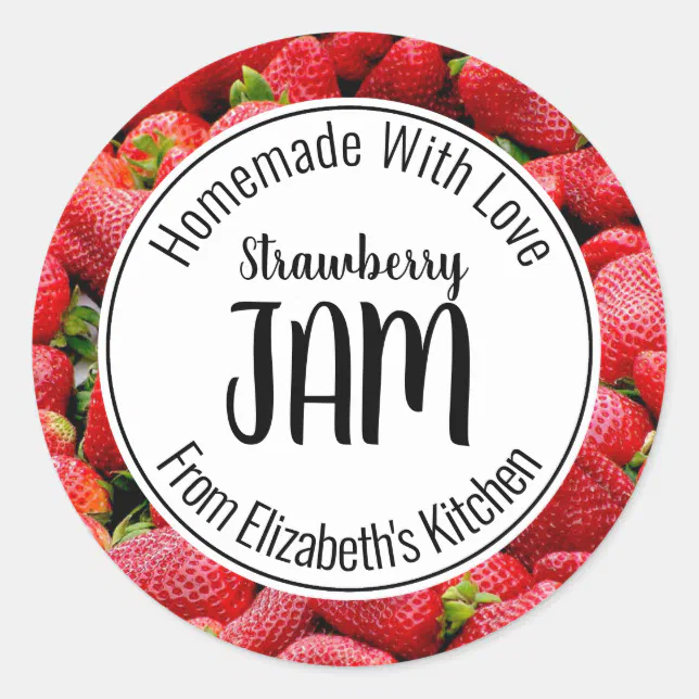 Strawberry Jam Classic Round Sticker | Zazzle