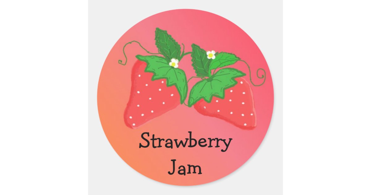 Strawberry Jam Classic Round Sticker | Zazzle