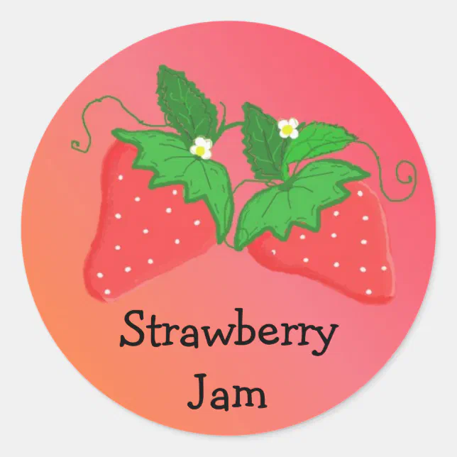 Strawberry Jam Classic Round Sticker | Zazzle