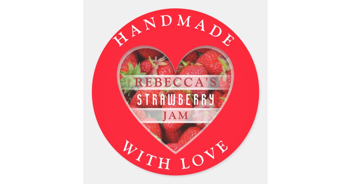 Strawberry Jam Classic Round Sticker | Zazzle