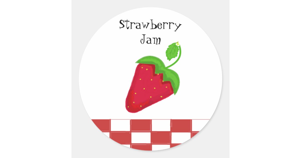 Strawberry Jam Classic Round Sticker | Zazzle