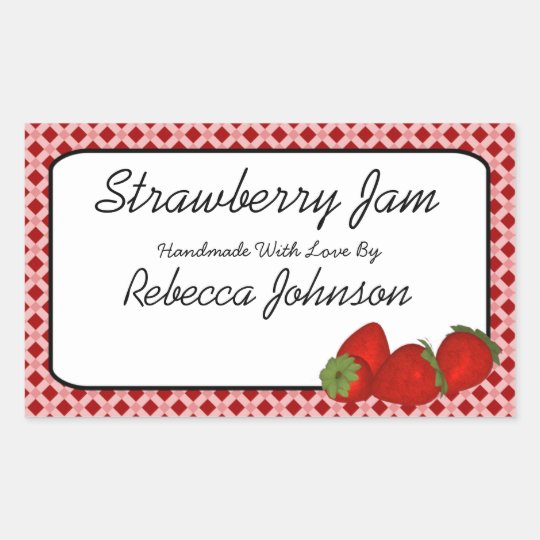 Strawberry Jam Custom Text Jar Label | Zazzle.com