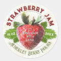 Strawberry Jam Jar Fruit Preserves Personalized Classic Round Sticker ...