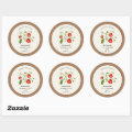Strawberry Jam Jar Kraft paper border Classic Round Sticker | Zazzle