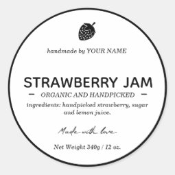 Strawberry Jam Jar Label Packaging Design | Zazzle