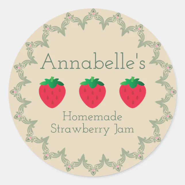 Strawberry Jam Label | Zazzle
