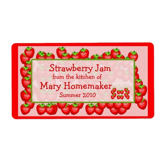 Strawberry Jam or Strawberry Preserves Labels | Zazzle.com
