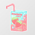 Strawberry Juice Box Wall Decal | Zazzle
