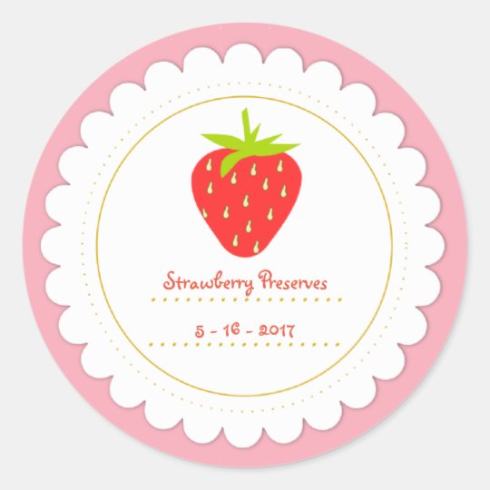 Strawberry Label Sticker | Zazzle.com