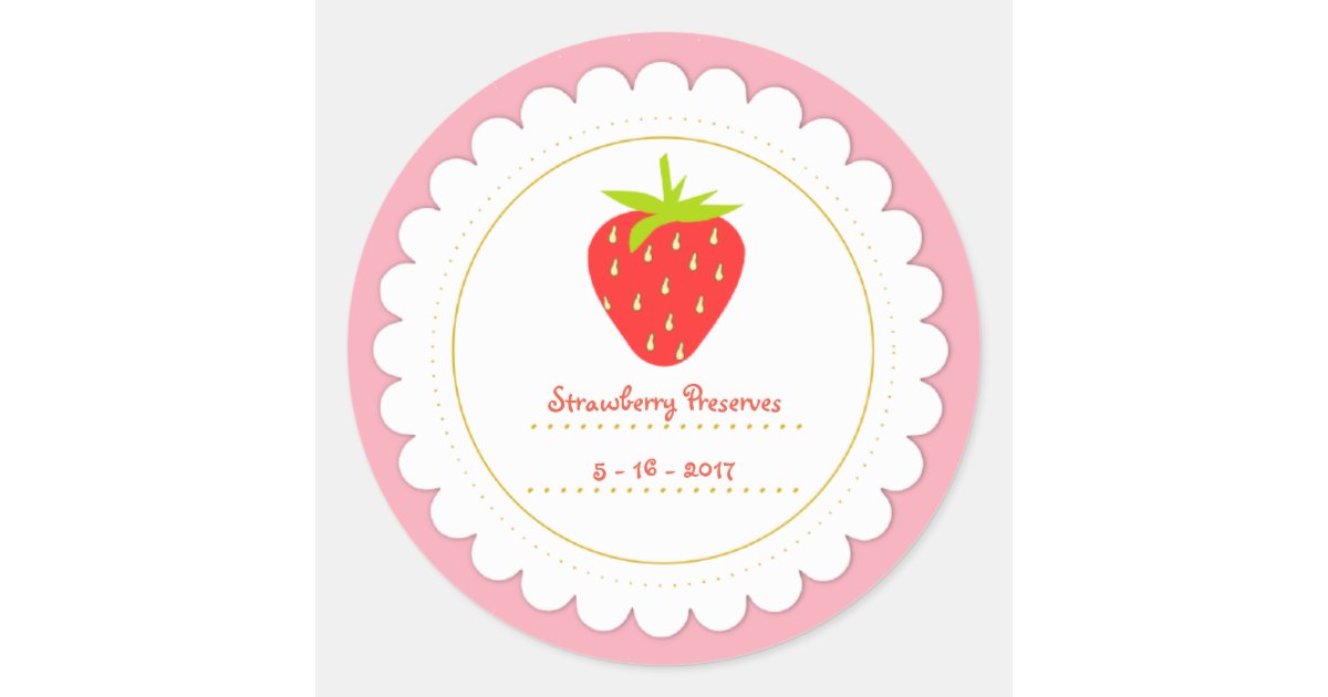 Strawberry Label Sticker | Zazzle