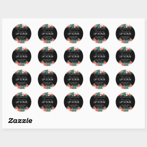 Strawberry Lip Business Packaging Square Sticker | Zazzle