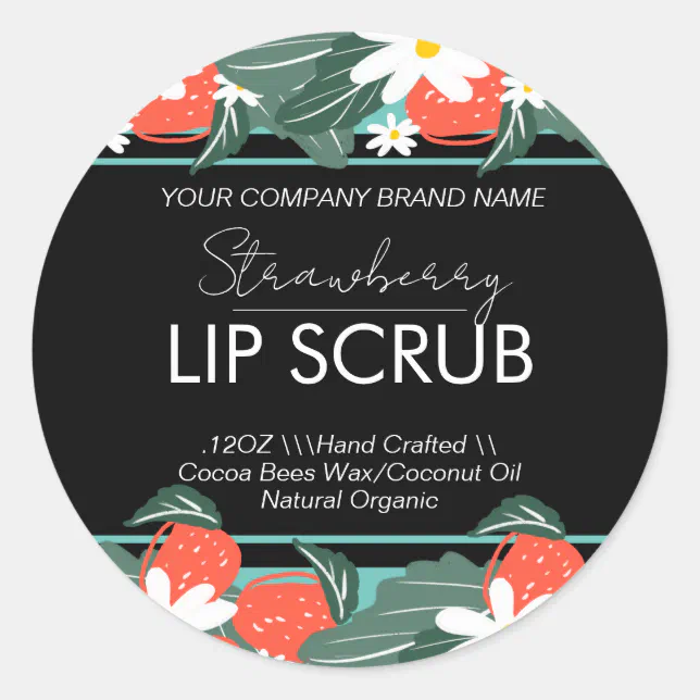 Strawberry Lip Business Packaging Square Sticker | Zazzle