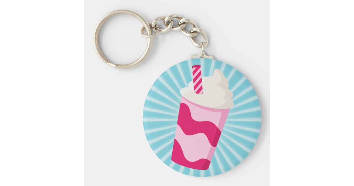 Strawberry Milkshake Keychain | Zazzle
