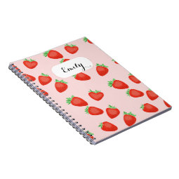 Strawberry Milkshake strawberries Custom Name Notebook | Zazzle