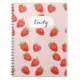Strawberry Milkshake strawberries Custom Name Notebook | Zazzle