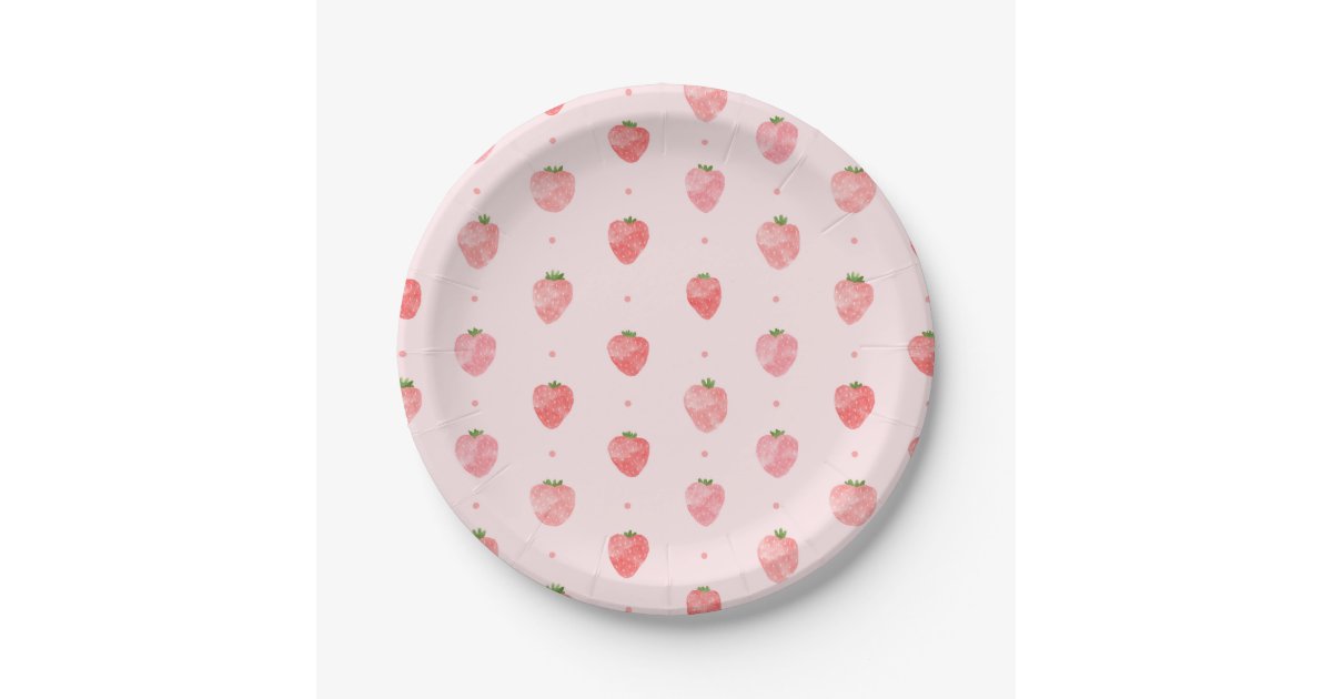 Strawberry Paper Plates | Watercolor Berry | Zazzle