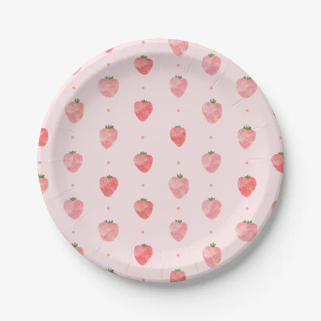 Strawberry Paper Plates | Watercolor Berry | Zazzle