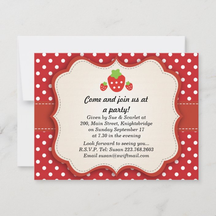 Strawberry Party Invitation | Zazzle.com