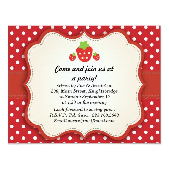 Strawberry Party Invitation | Zazzle.com