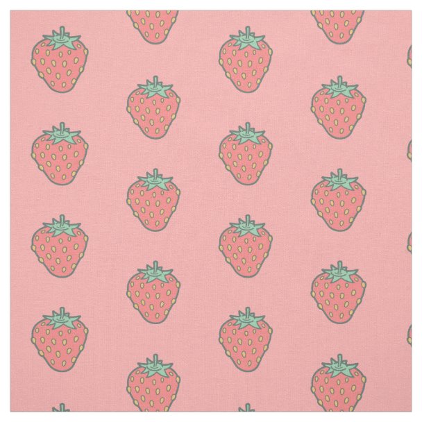 Strawberry Achenes Outer Skin Seeds Pattern Red Fabric | Zazzle.com