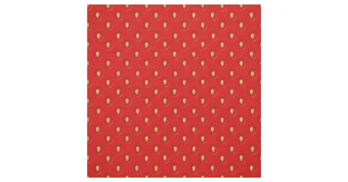 Strawberry Pattern Fabric | Zazzle