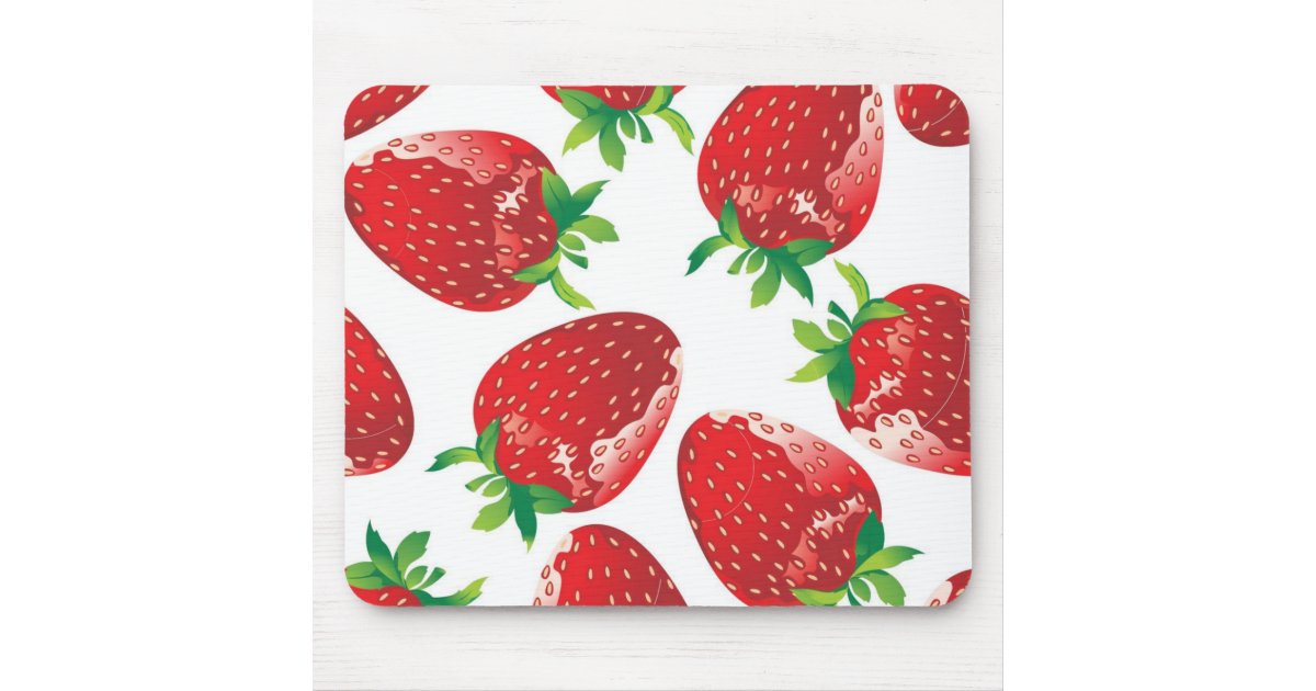 Strawberry pattern mouse pad | Zazzle