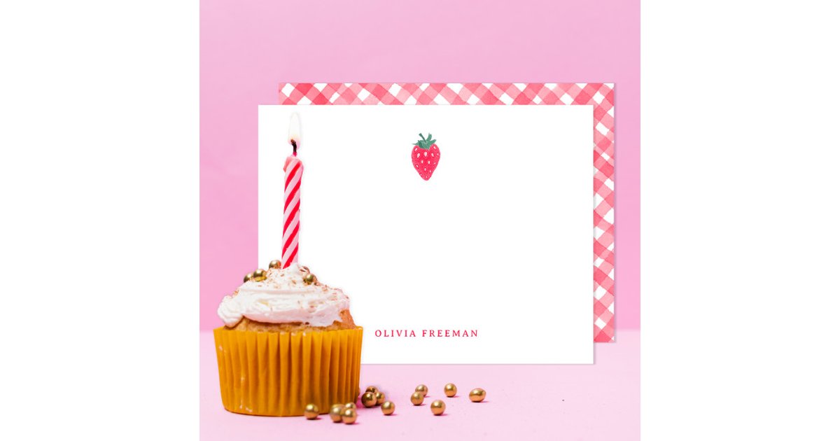 Strawberry Personalized Stationery – Red Fruit Note Card | Zazzle