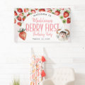 Strawberry Photo Welcome Berry First Birthday Banner | Zazzle