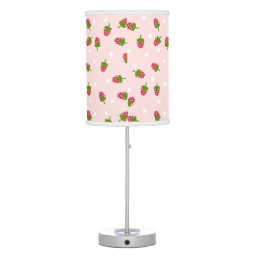 Strawberry Pink Cute Kawaii Girly Soft Pastel Table Lamp | Zazzle