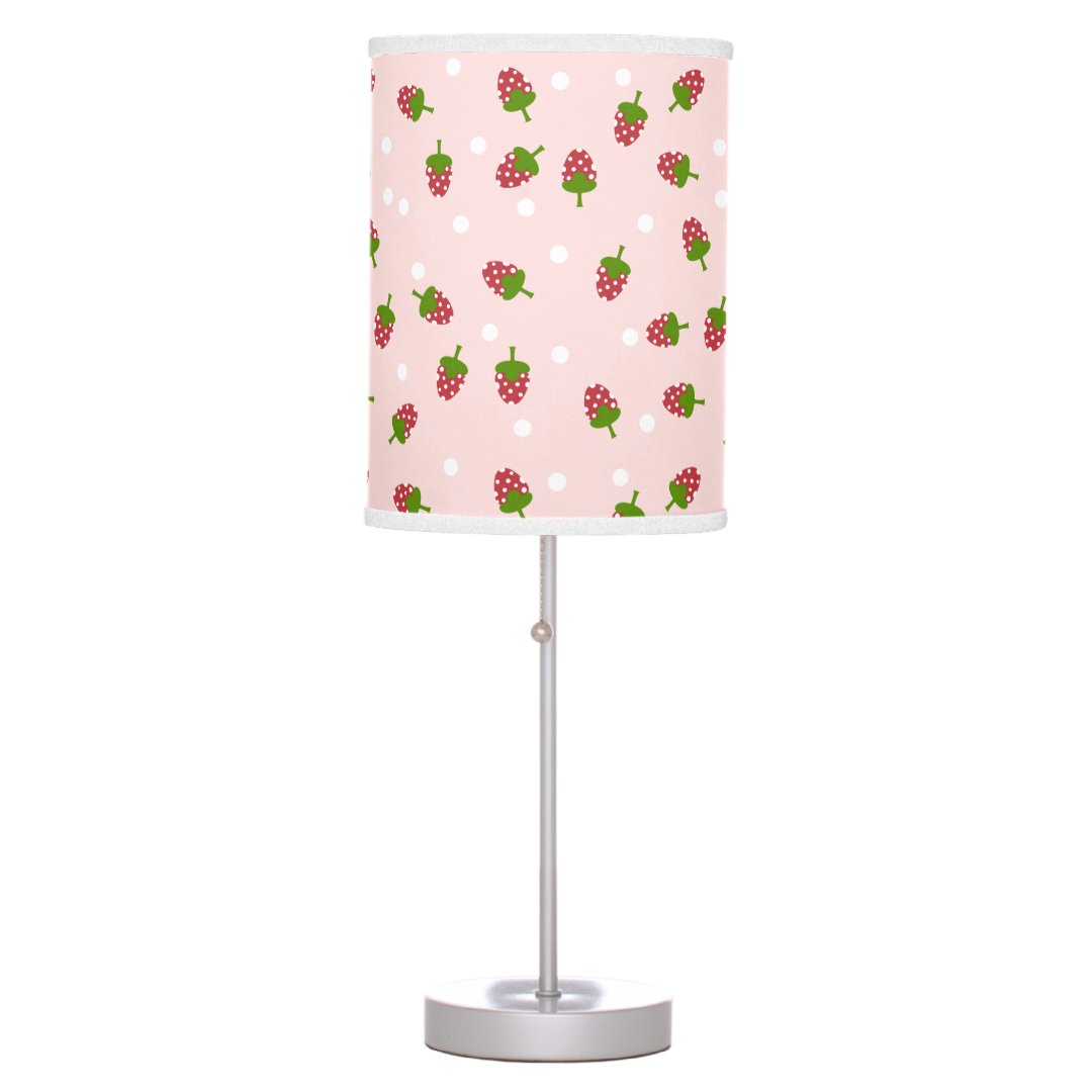 Strawberry Pink Cute Kawaii Girly Soft Pastel Table Lamp | Zazzle