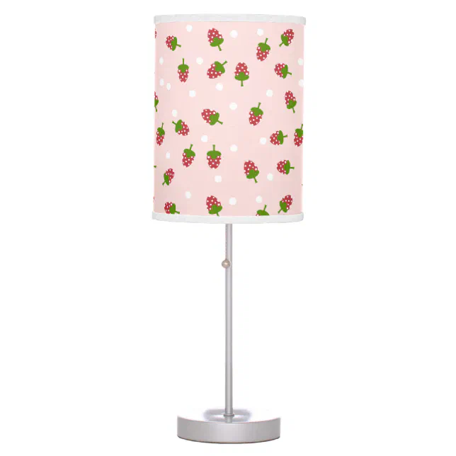 Strawberry Pink Cute Kawaii Girly Soft Pastel Table Lamp | Zazzle