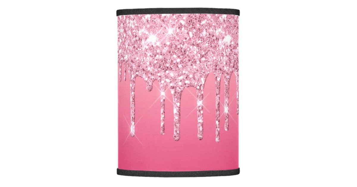 Strawberry Pink Glitter Dripping Luxury Lamp Shade | Zazzle