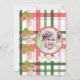 Strawberry Pink Green Plaid Birthday Invitation | Zazzle